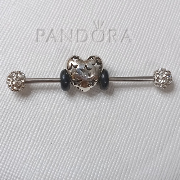 Pandora | Jewelry | Pandora Vintage Stirling Silver Starry Heart Charm ...